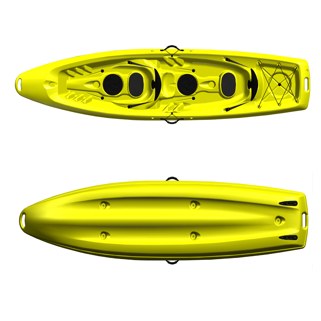 11‘9” Blow Molded Tandem Kayak BM-P003 Yellow - กลางแจ้งริดจ์ไซด์